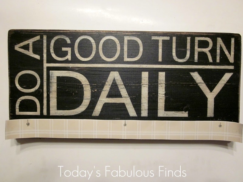 Today's Fabulous Finds: Antiqued Subway Art (Scout) Sign with Hooks