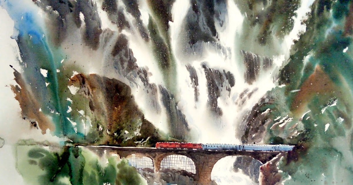 Subhajit's world of Paintings: Dudhsagar waterfalls, Goa