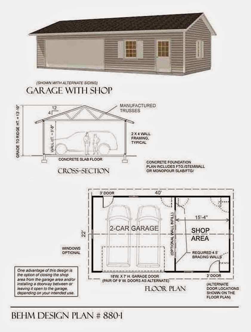 Garage Plans Blog - Behm Design - Garage Plan Examples: Garage Plan 880 ...