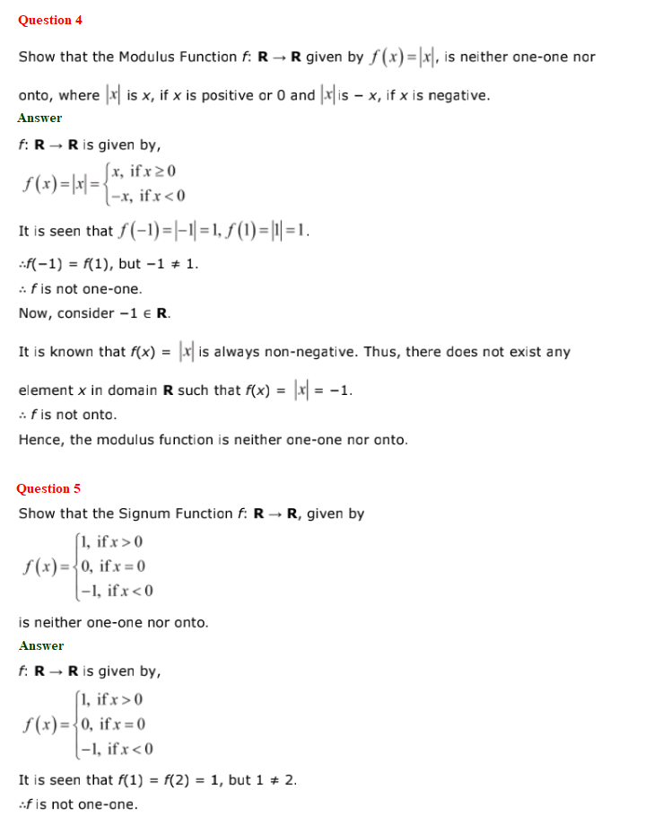 NCERT Solutions For Class 12 Maths Chapter 1 Relations & Functions Exercise 1.2