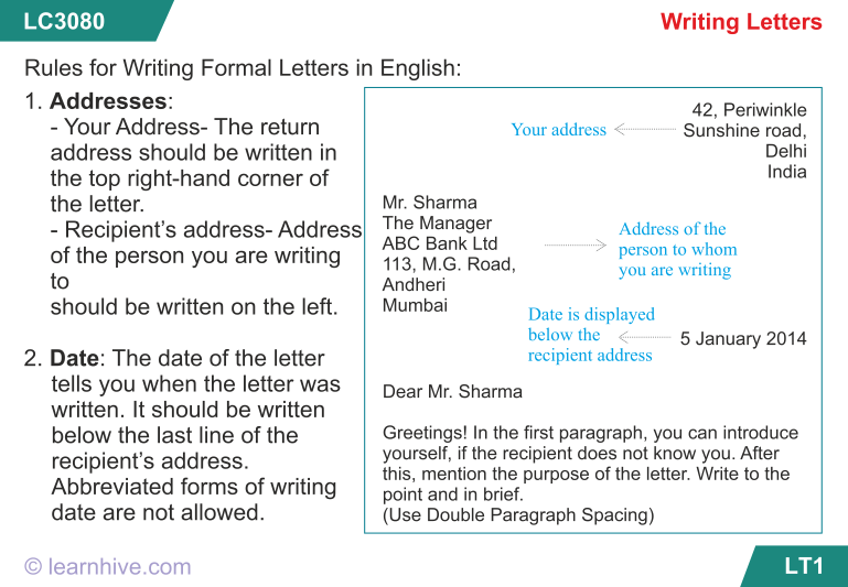 Formal Letter Format For Class 7 - Birthday Letter