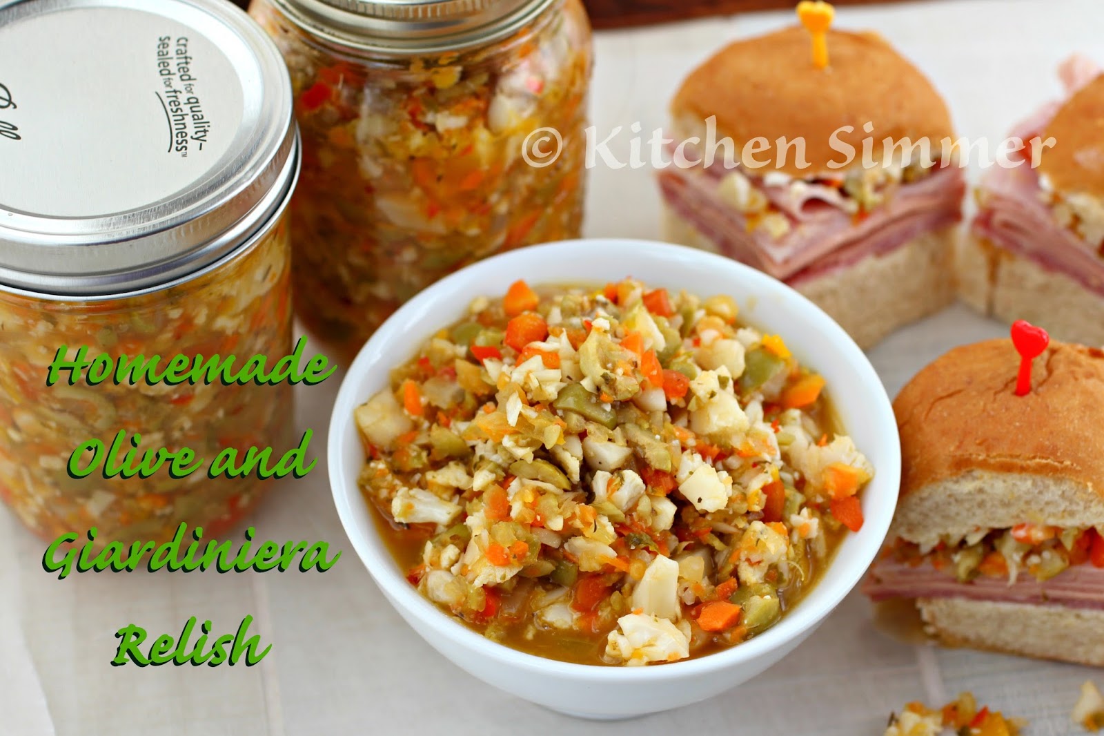 Kitchen Simmer: Muffuletta Sliders with Olive and Giardiniera Relish