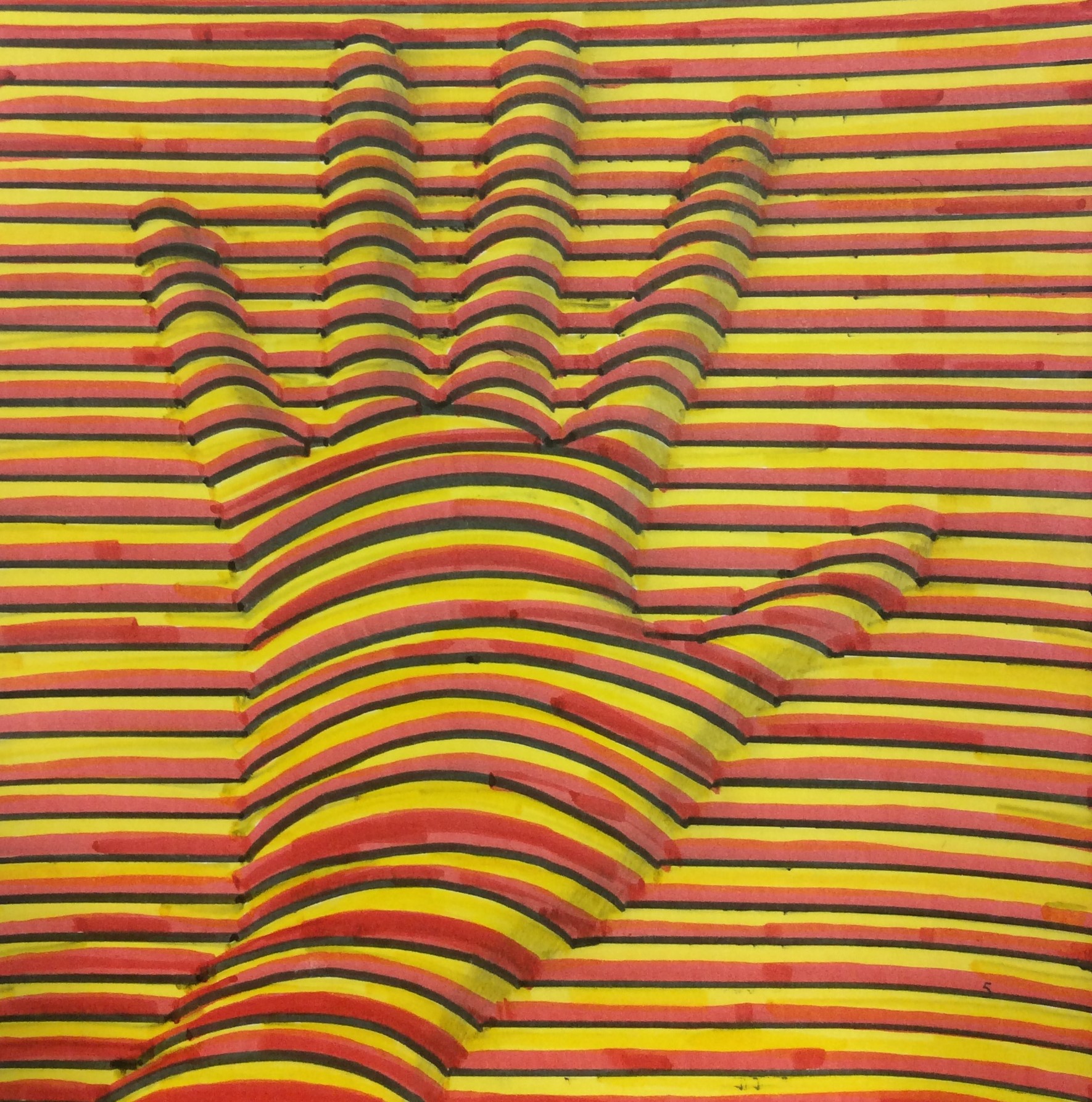 Visual Arts: Draw a 3D hand just with lines.