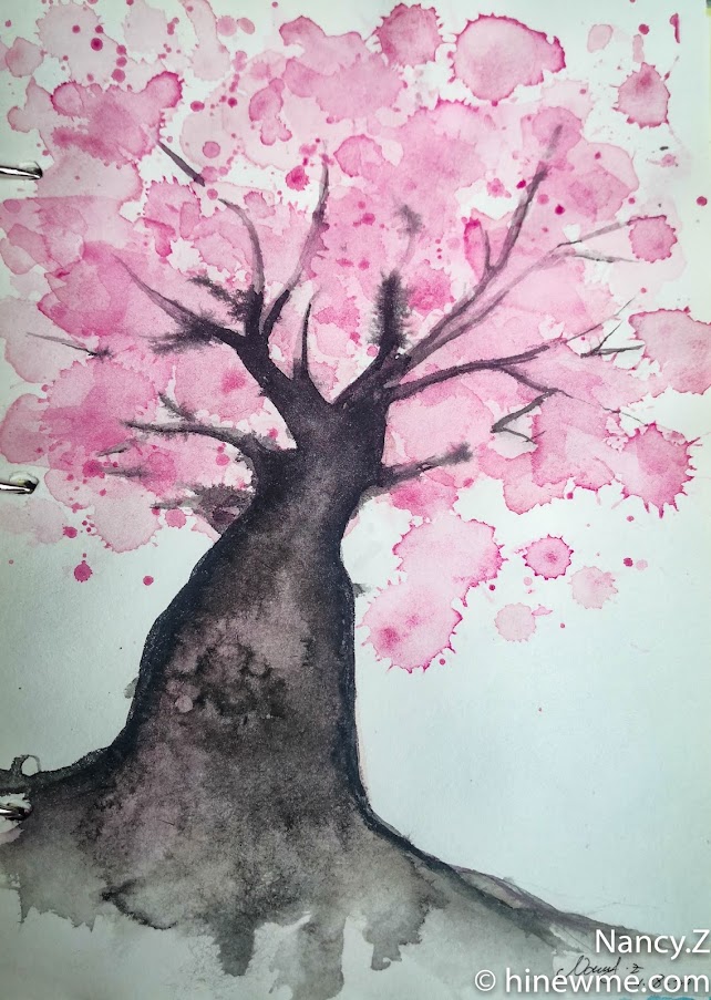 19 ideas of watercolor, landscape,tree,girl,flower, come to see my ...