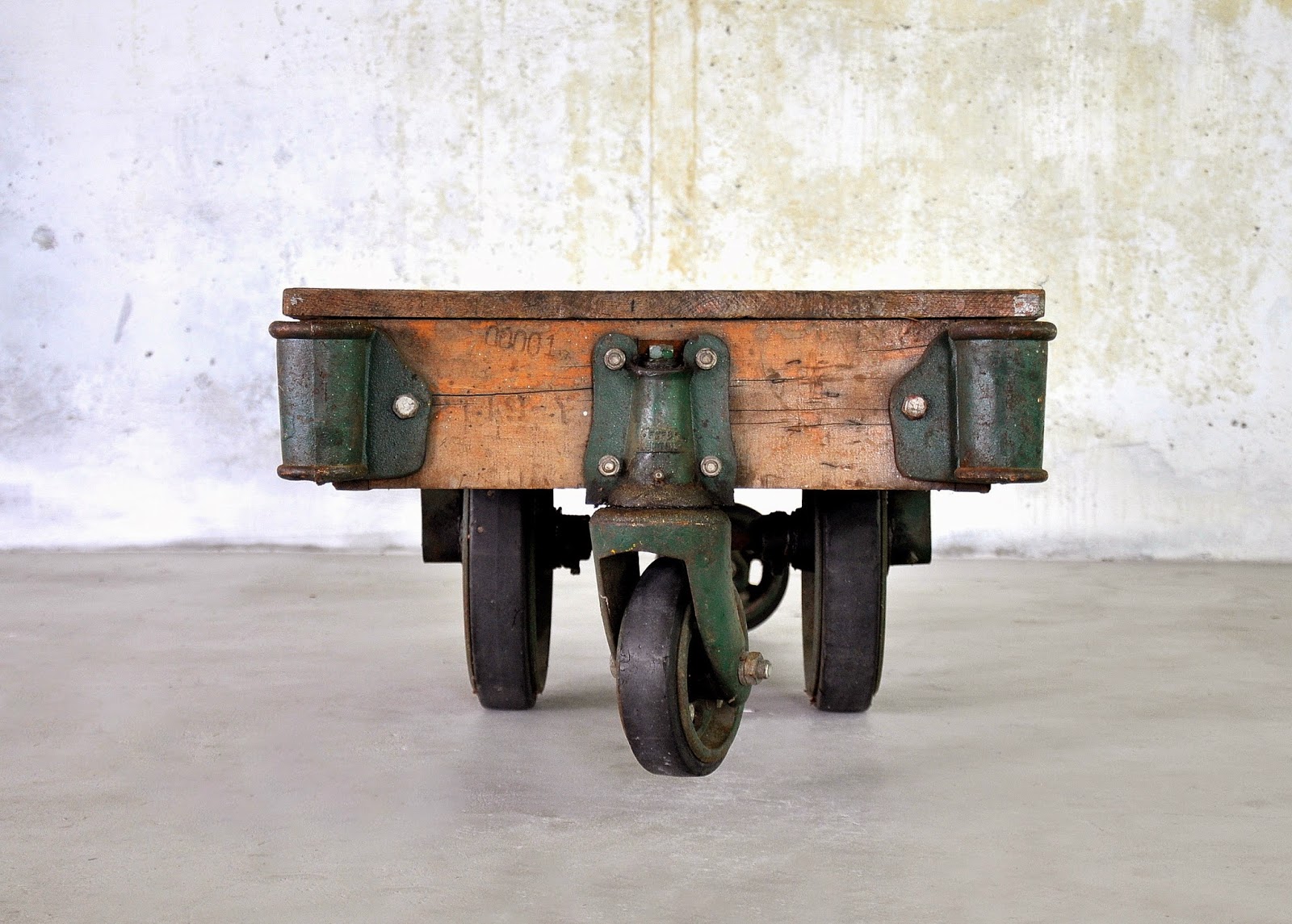 SELECT MODERN: Industrial Chic Reclaimed Wood Railroad Cart Coffee or ...