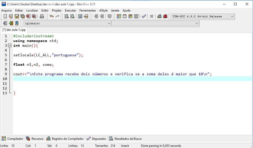 Universe Tutorial | Tutoriais, Downloads e Curiosidades: DEV-C++ #7: IF ...