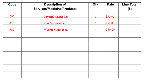 Fake Medical Receipts - Invoice Template