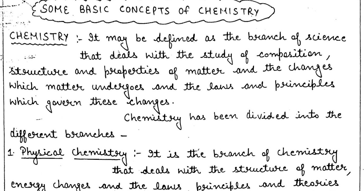Some Basic Concept of Chemistry Handwritten Notes for 11th Chemistry