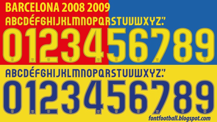 FONT FOOTBALL: Font Vector Barcelona 2008 2009 kit