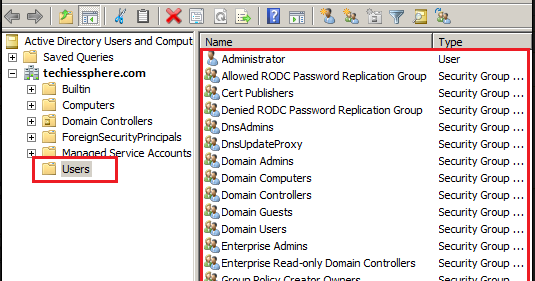 Techies Sphere: List of default users and Security Group of Domain ...