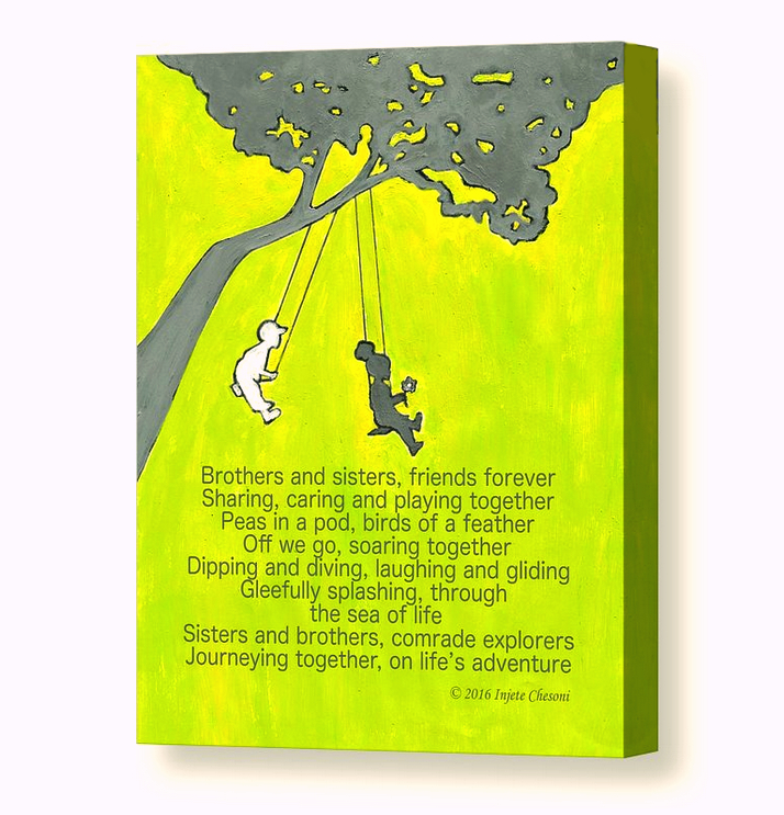 ART by INJETE: Nursery Art Prints: Brothers and Sisters Poem