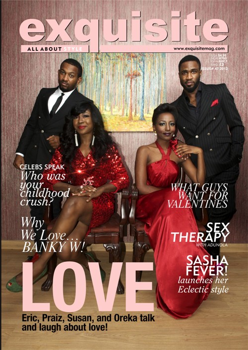 Eric, Praiz, Susan & Oreka Cover Feb Issue of Exquisite Magazine