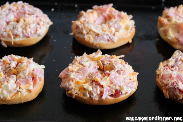 Eat Cake For Dinner: Ham, Bacon and Cheese Bagel Snacks