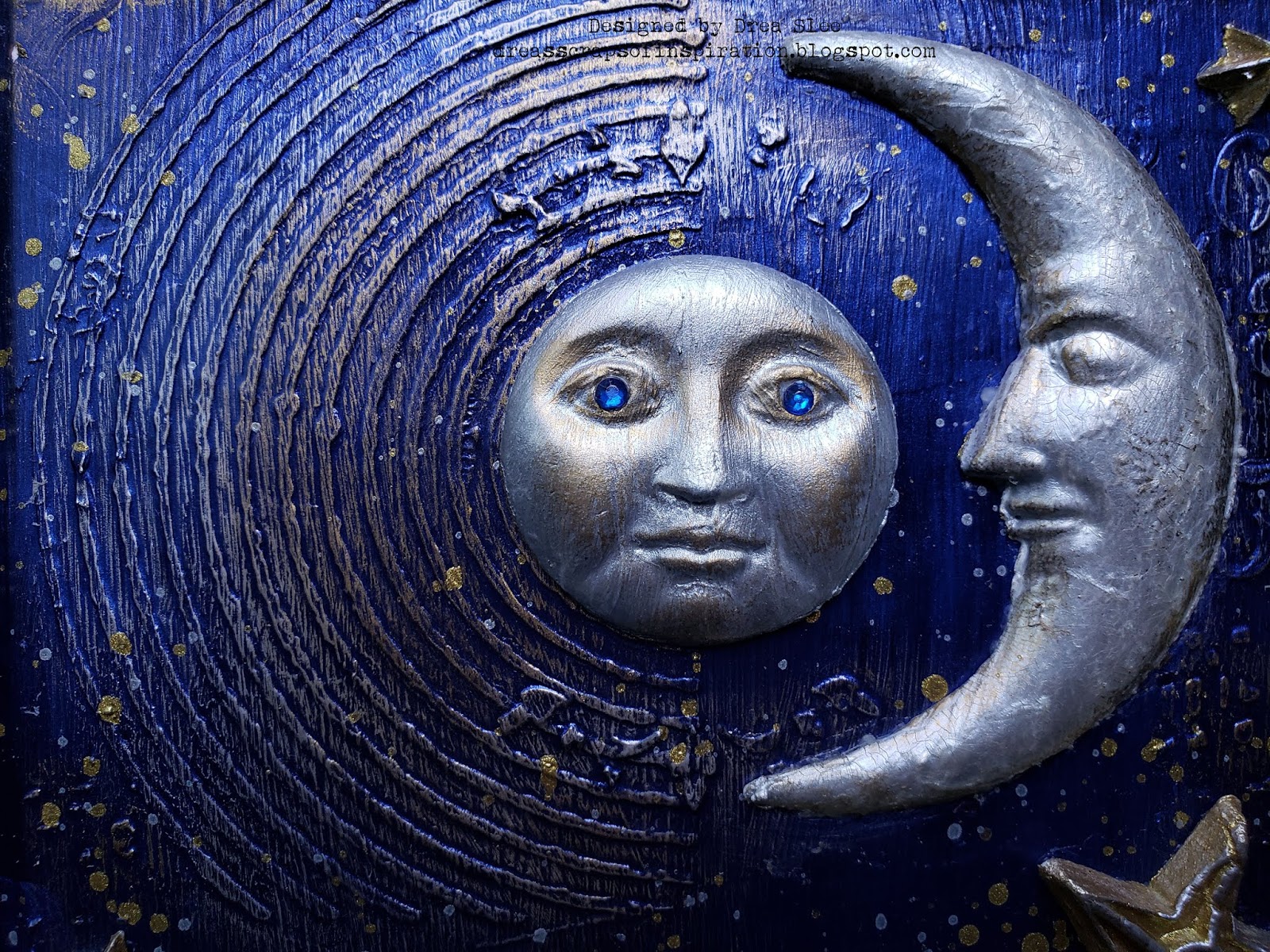 Drea's Scraps of Inspiration: Stars and Moons Journal Cover