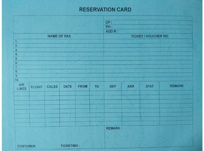 RahmaDewiSchool: RESERVATION CARD
