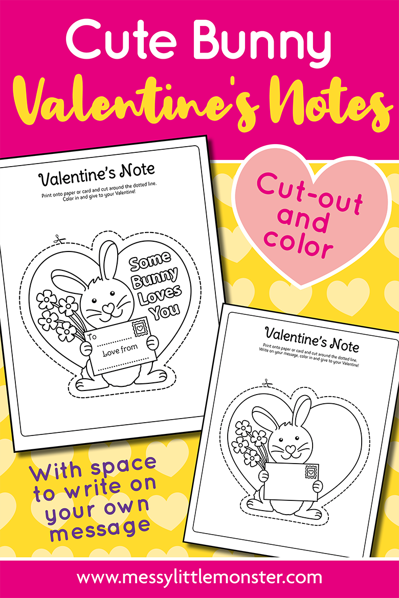 Some Bunny Loves You Printable Valentine Cards - Messy Little Monster