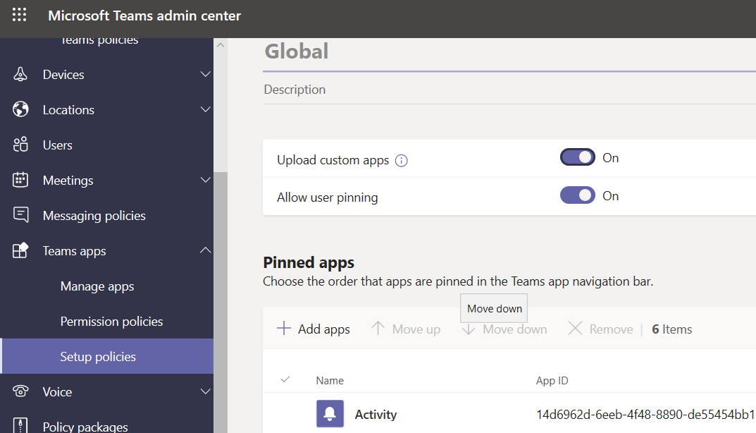Teams users can pin their favorite apps