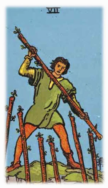 RETRO KIMMER'S BLOG: 7 OF WANDS: COURAGE AND DEFIANCE