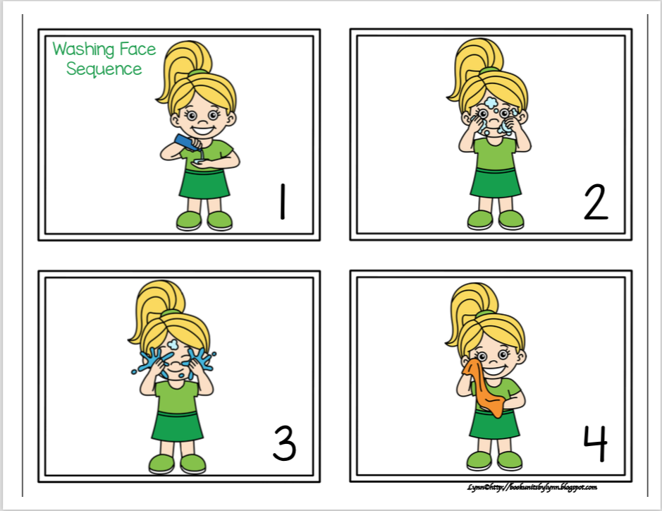 HYGIENE SEQUENCE PICTURE SETS ~ Book Units by Lynn