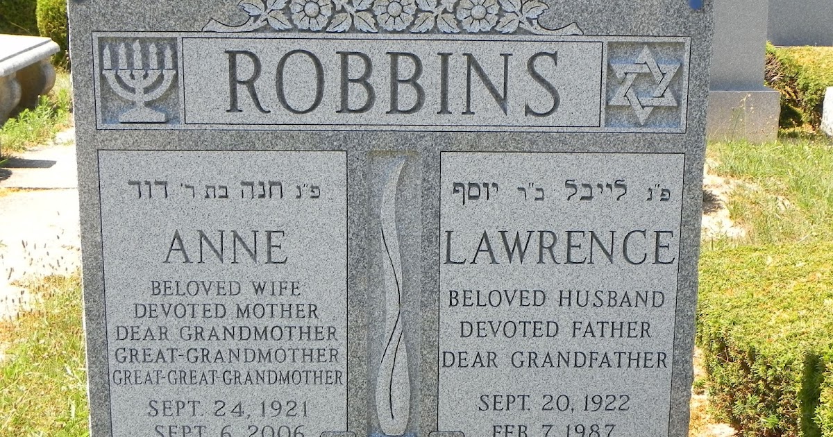 (going) The Extra Yad: Tombstone Tuesday: Anne and Lawrence Robbins ...