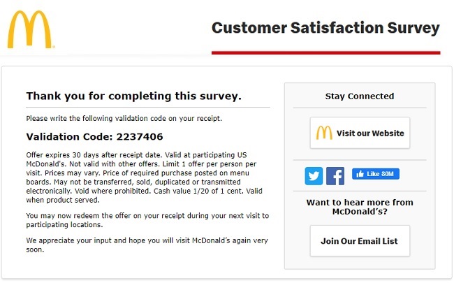 McDonald's Customer Survey: Enter Free Mac Survey Code at Mcdvoice.com ...