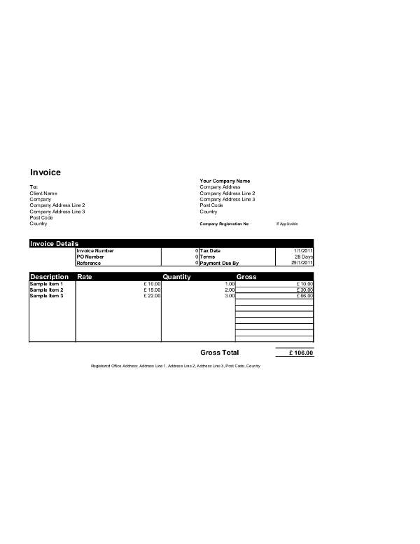 Dummy Bill Format - Invoice Template