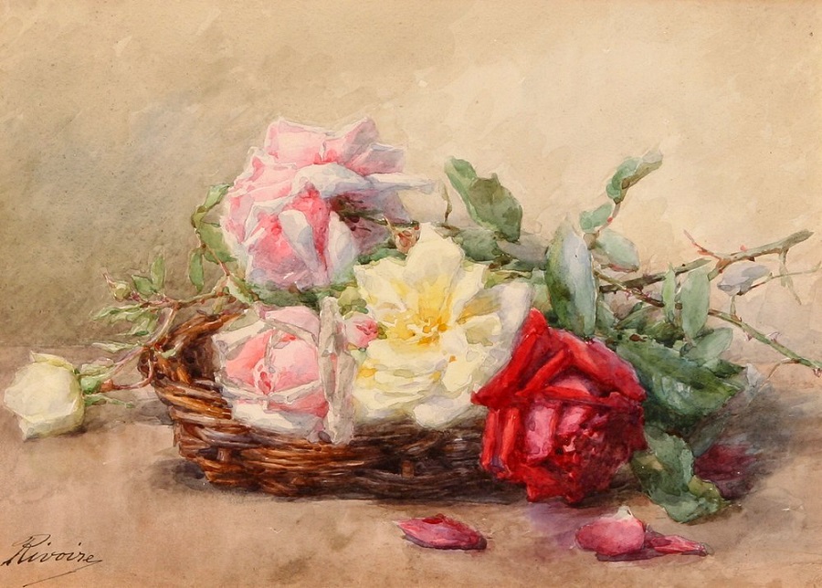 Francois Rivoire (1842-1919) Flowers painter | Masterpiece | Tutt'Art@