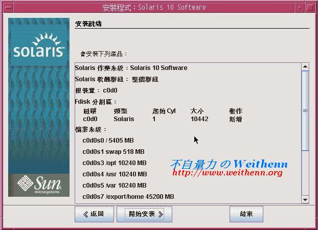 圖解安裝 Solaris 10 及 11 ~ 不自量力 の Weithenn