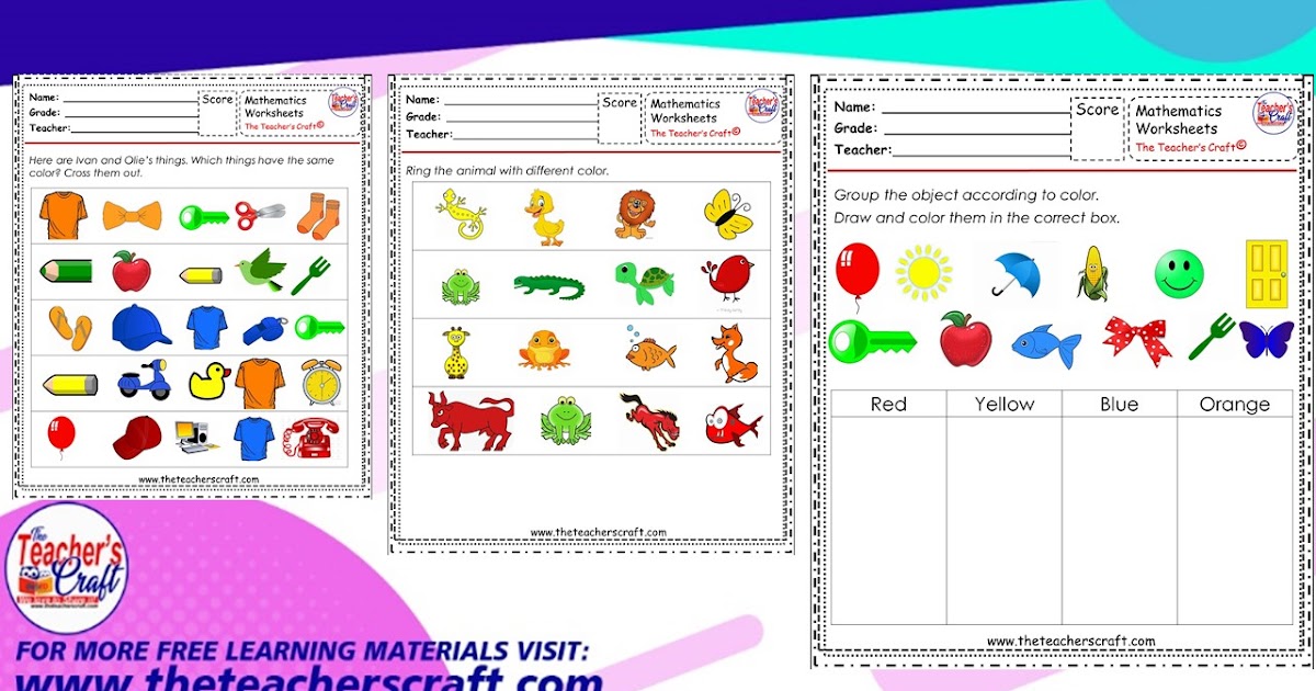 IDENTIFYING OBJECTS ACC. TO COLOR- WORKSHEETS 3 - The Teacher's Craft