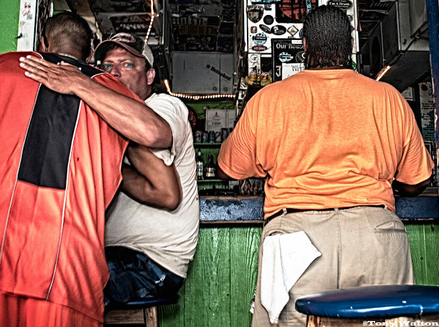 Tony Walton: Men at a bar in the cayman islands a #downlow sunday