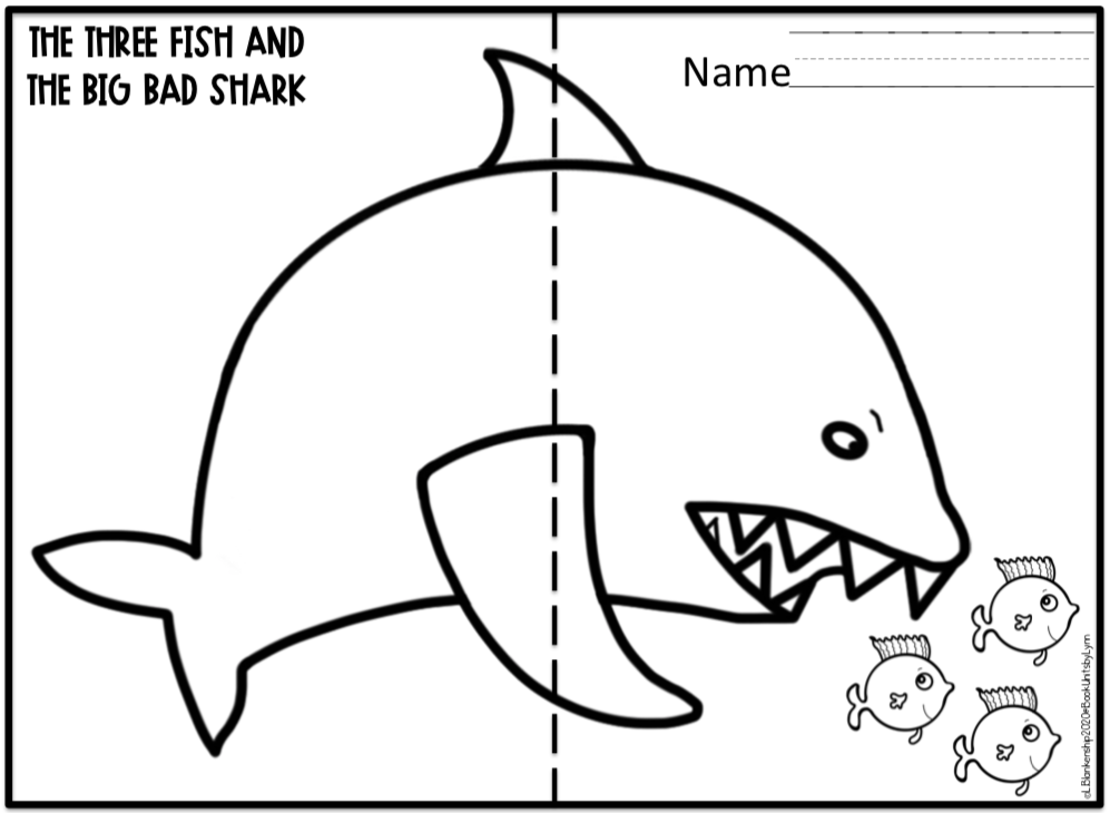 THE THREE LITTLE FISH AND THE BIG BAD SHARK BOOK CRAFT ~ Book Units by Lynn