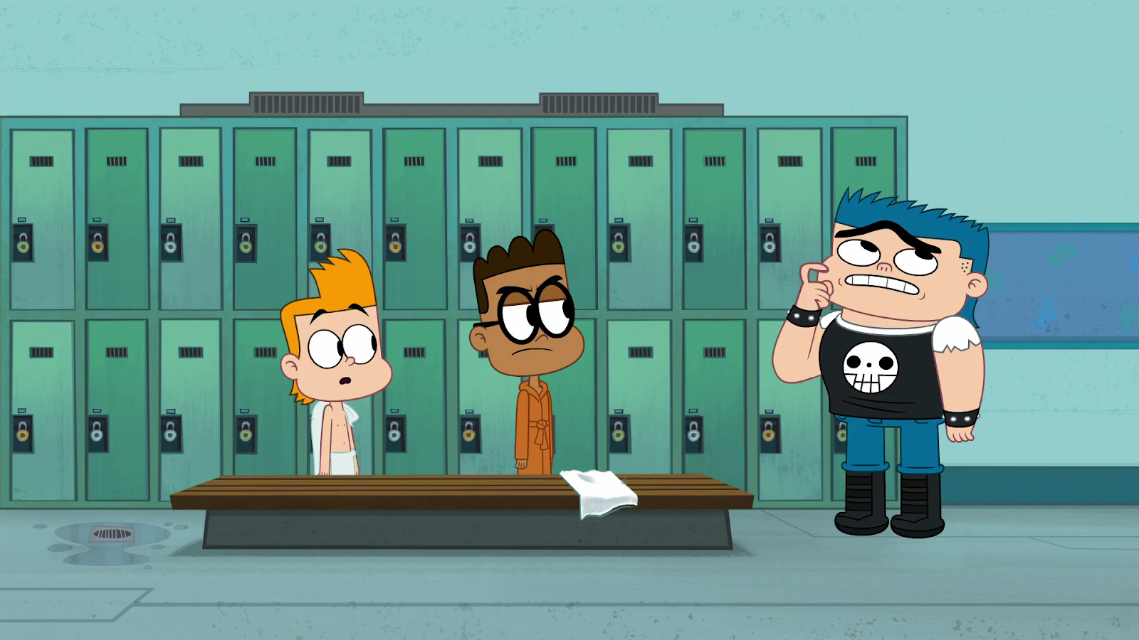 Shirtless Drawn Cartoon Boys & Men: Luc Maxwell in a Towel