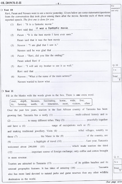 ENGLISH ACTIVITIES AND PAST PAPERS: O L ENGLISH PAPER 2019 NEW SYLLABUS