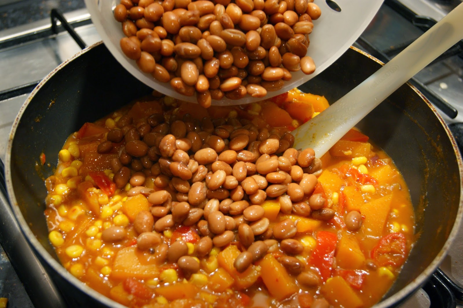 Leon vegetarian squash, corn and bean stew recipe... - Frills 'n' Spills