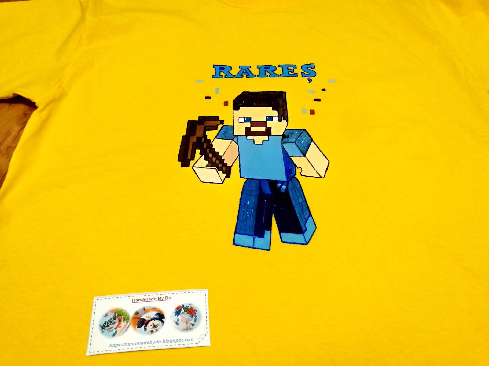Handmade By Do : Hand painted T-shirt " Steve- Minecraft"/ Tricou ...