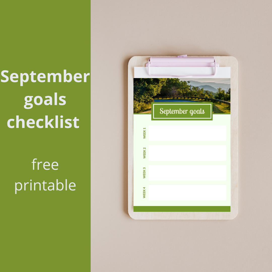 September Goals Checklist - free printable |Keeping it Real