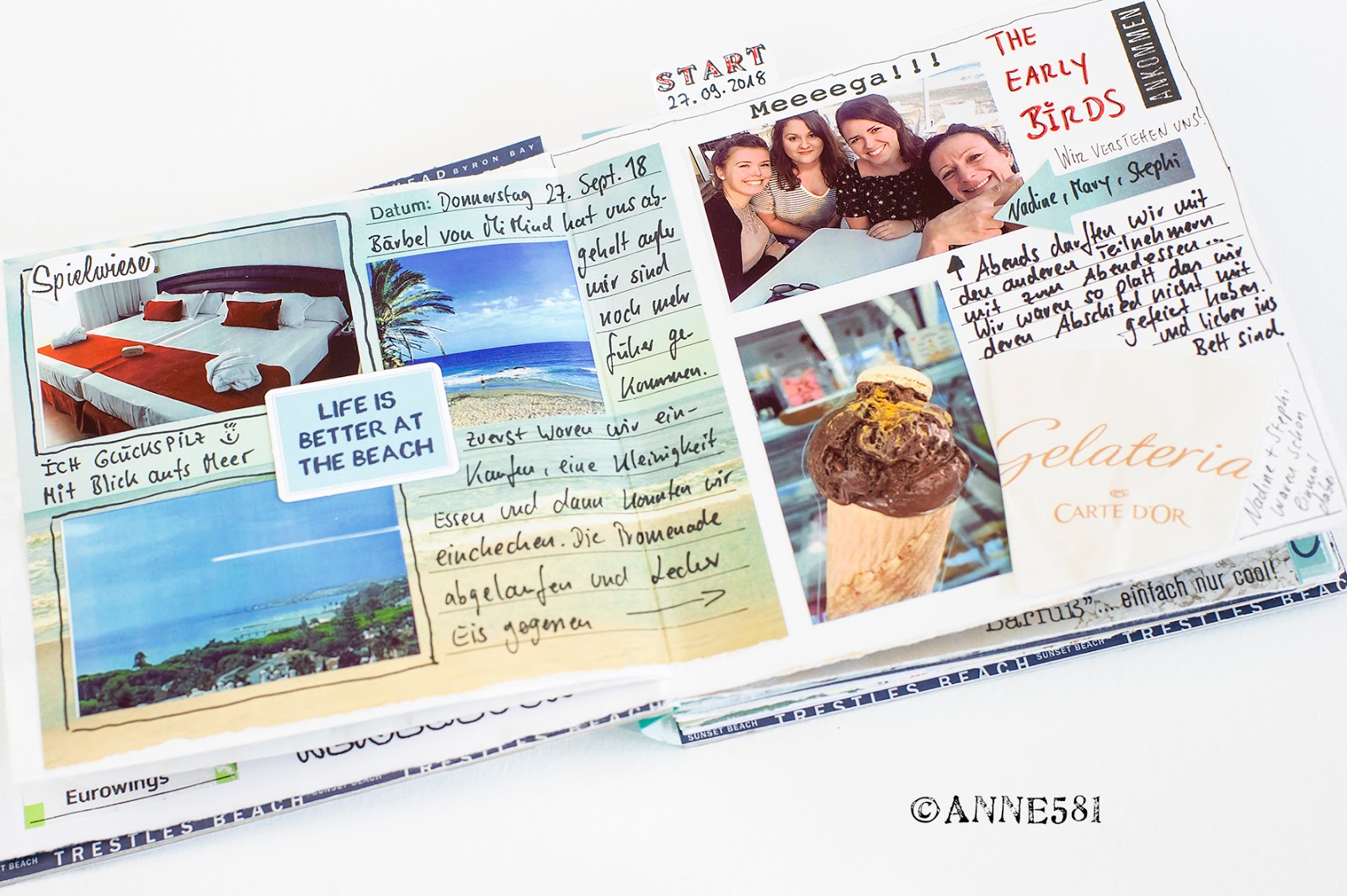 Anne581: Reisetagebuch während der Reise im Scrapbooking-Stil gemacht