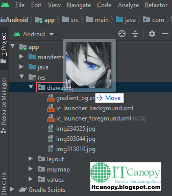 How to add an image to the "drawable" folder in Android Studio