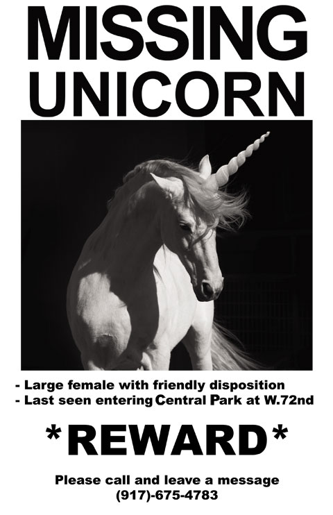 anitaxpressmyself: Missing Unicorn