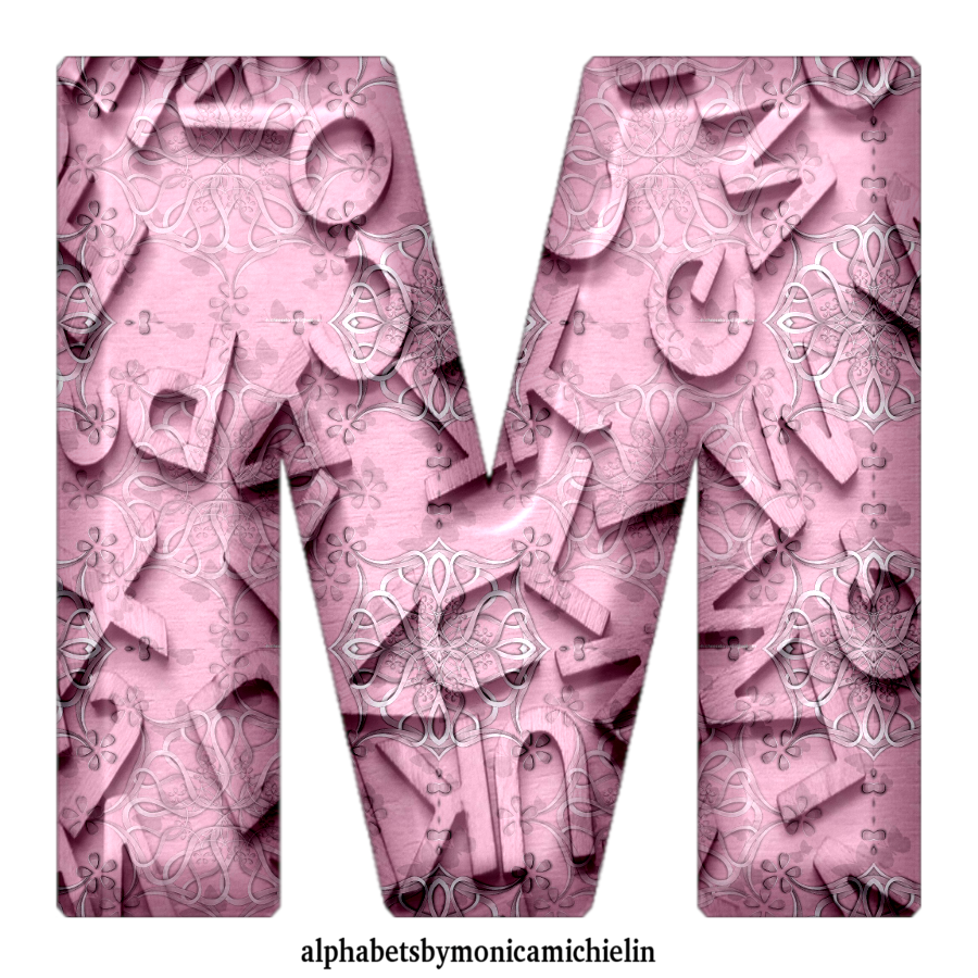 M. Michielin Alphabets: LETTERS SOFT PINK TEXTURE ALPHABET, NUMBERS AND ...