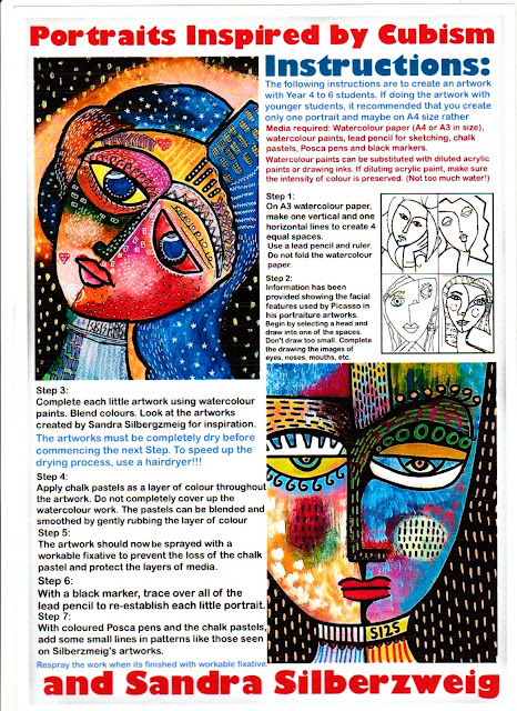 STUDENT ARTWORKS - NEW CUBISM with Kindergarten/Year 1 Composite Class