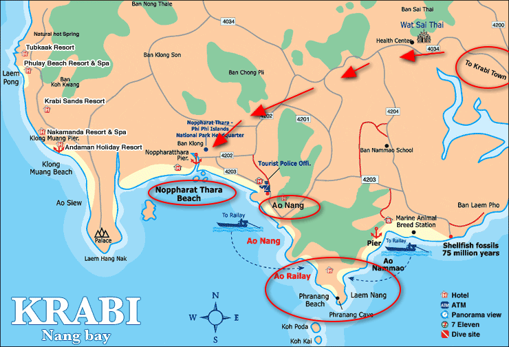 Planete Joce en Asie: Samedi 31 Janvier 2015 - Krabi (4) Plage à Ao Nang