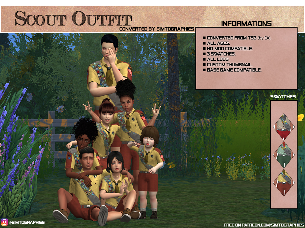 Scout Outfit (ALL AGES) - Conversion - Simtographies
