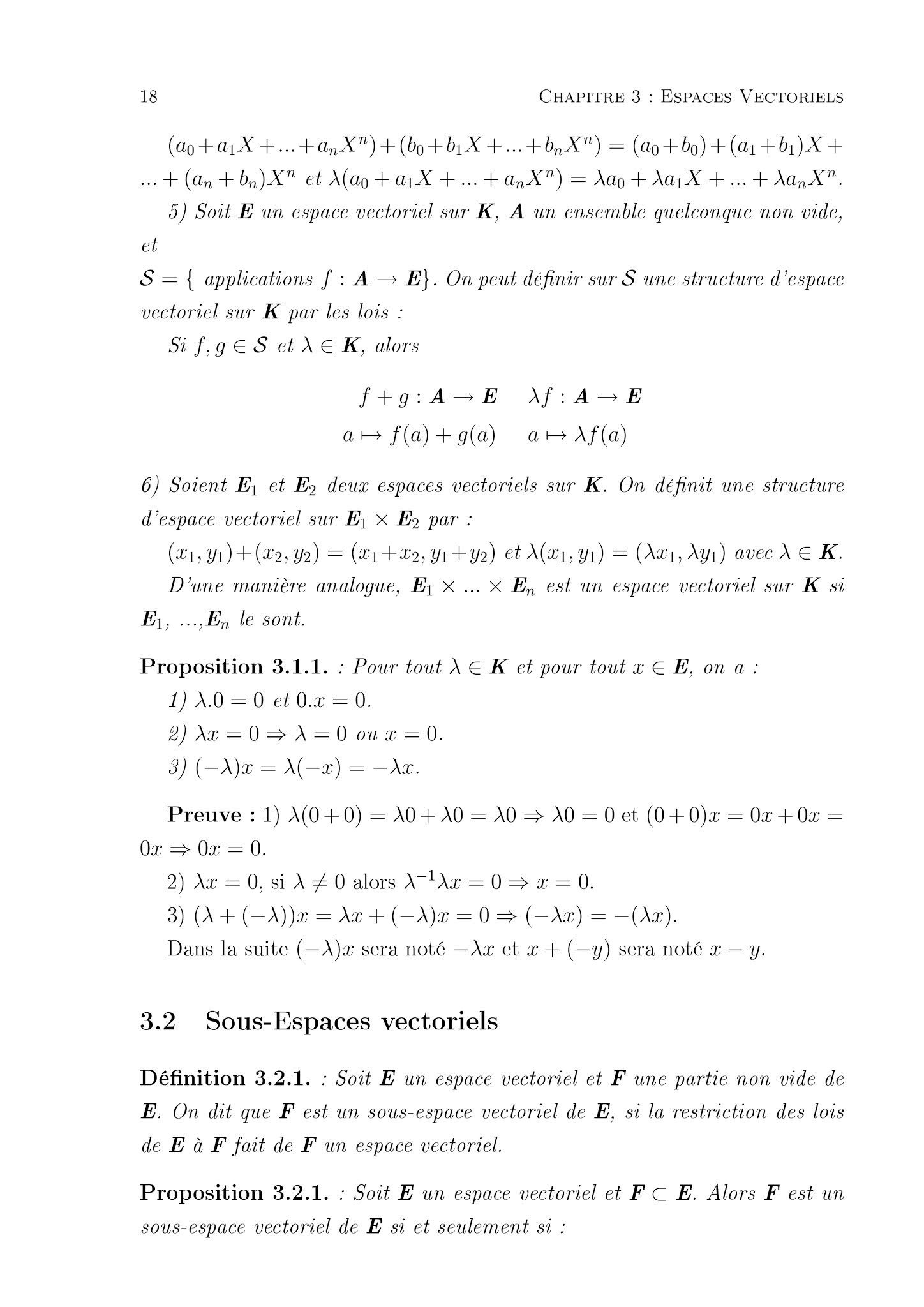 Chapitre 3 : Espaces vectoriels