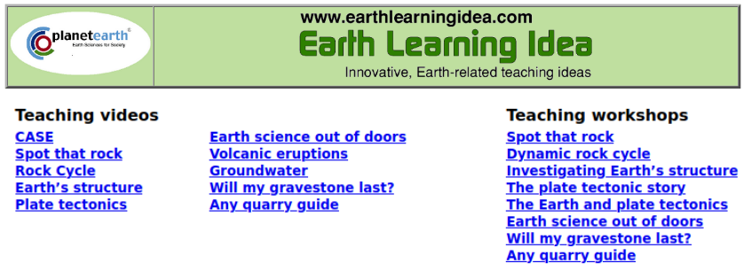Earth Learning Idea: Science and geography activites for online learning