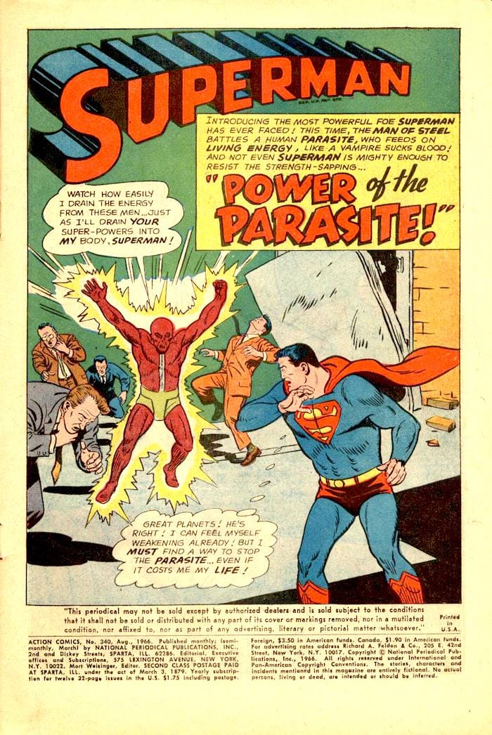Action Comics #340 - 1st Parasite - Pencil Ink