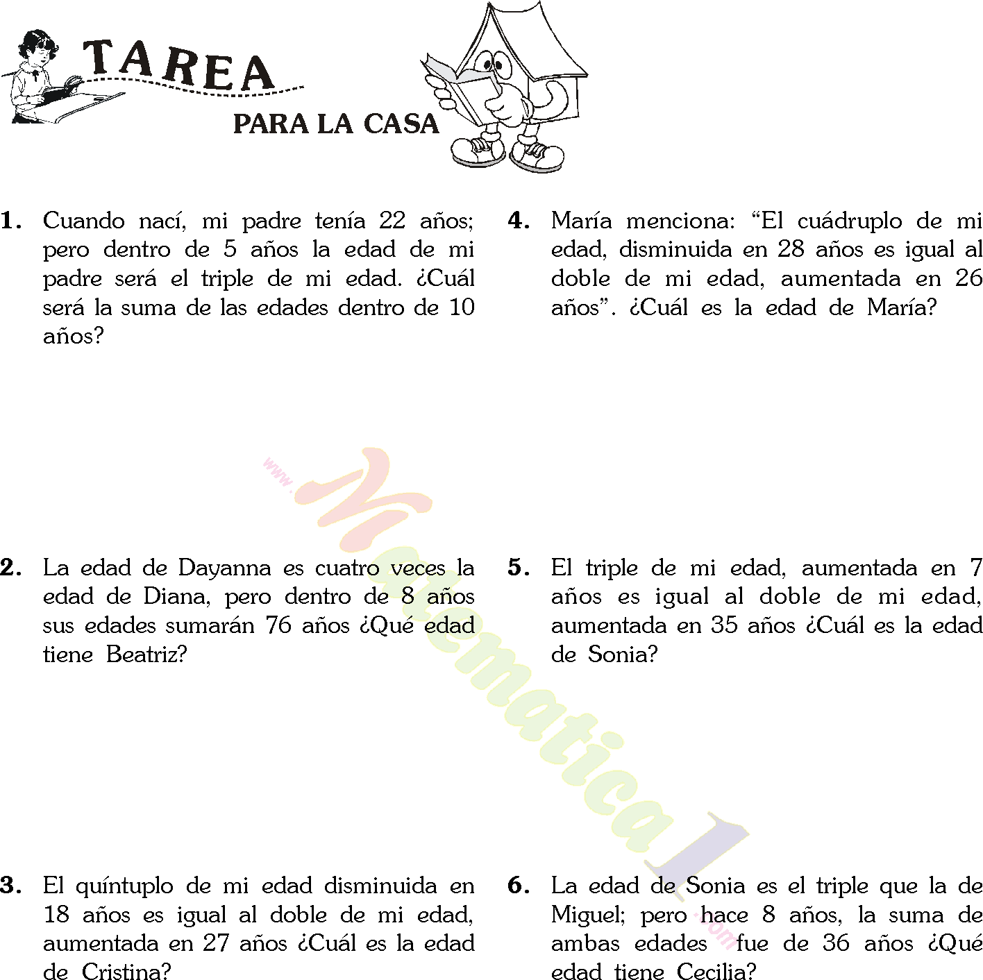 PROBLEMAS SOBRE EDADES EJEMPLOS Y EJERCICIOS RESUELTOS DE PRIMARIA O BÁSICO