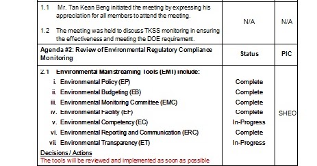 Environmental Mainstreaming Tools: Environmental Reporting and ...