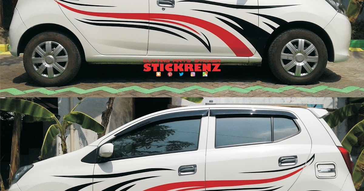 STICKRENZ: Daihatsu Ayla White - Custom Stripe Cutting Sticker