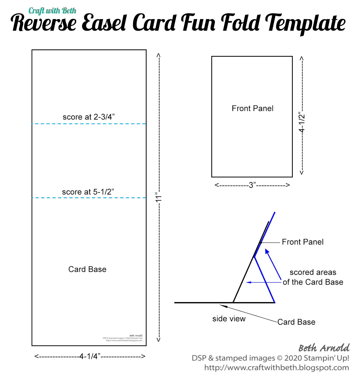 Craft with Beth: Positive Thoughts Reverse Easel Card